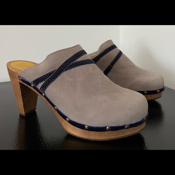 Sanita | Shoes | Sanita Distressed Nubuck Clog W Velvet Trim | Poshmark
